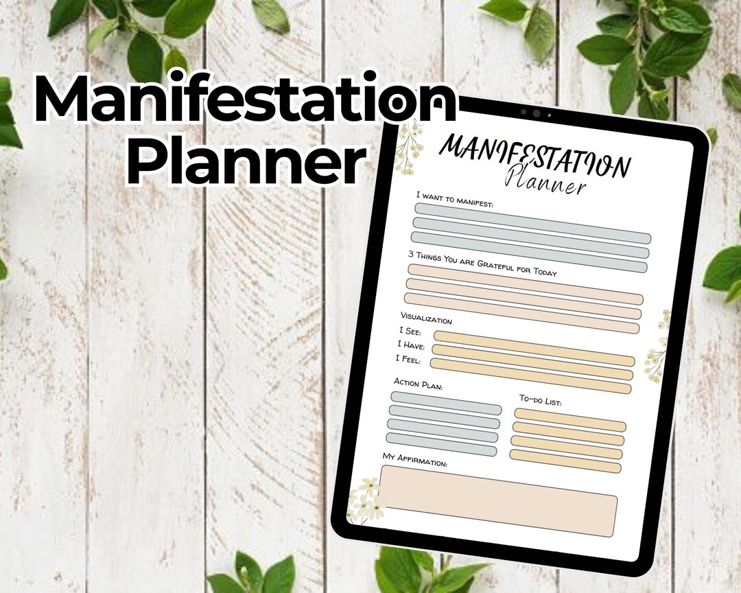 Printable Manifestation Planner, Customizable A4 Download for ...