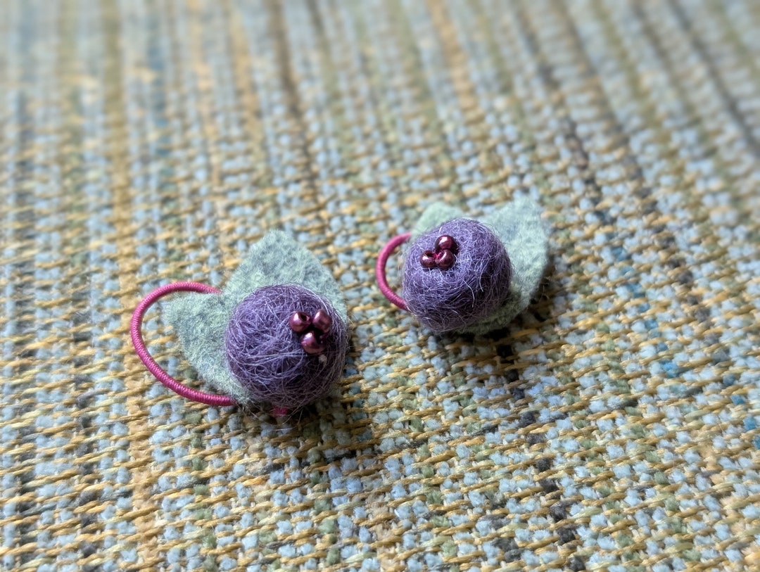 One Huckleberry Purple Berry Corsage, Ear Bow, Mini Headband, Bracelet ...