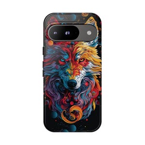 Colorful Wolf Art Illustration Case for iPhone Samsung Google Phones ...