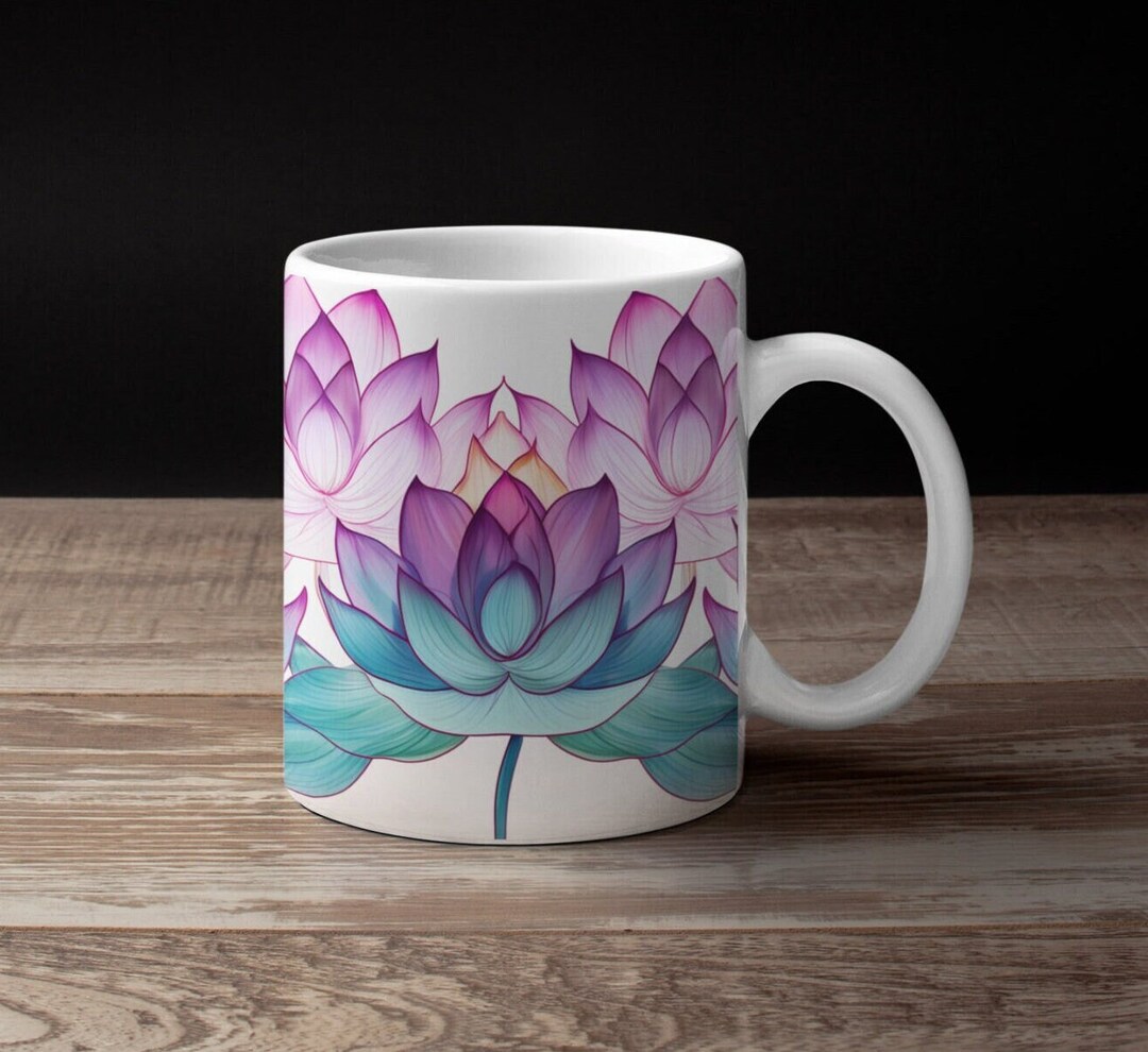 Lotus Flower Mug, Lotus Mug, Lotus Tea Cup, Wildflower Mug, Gift for ...