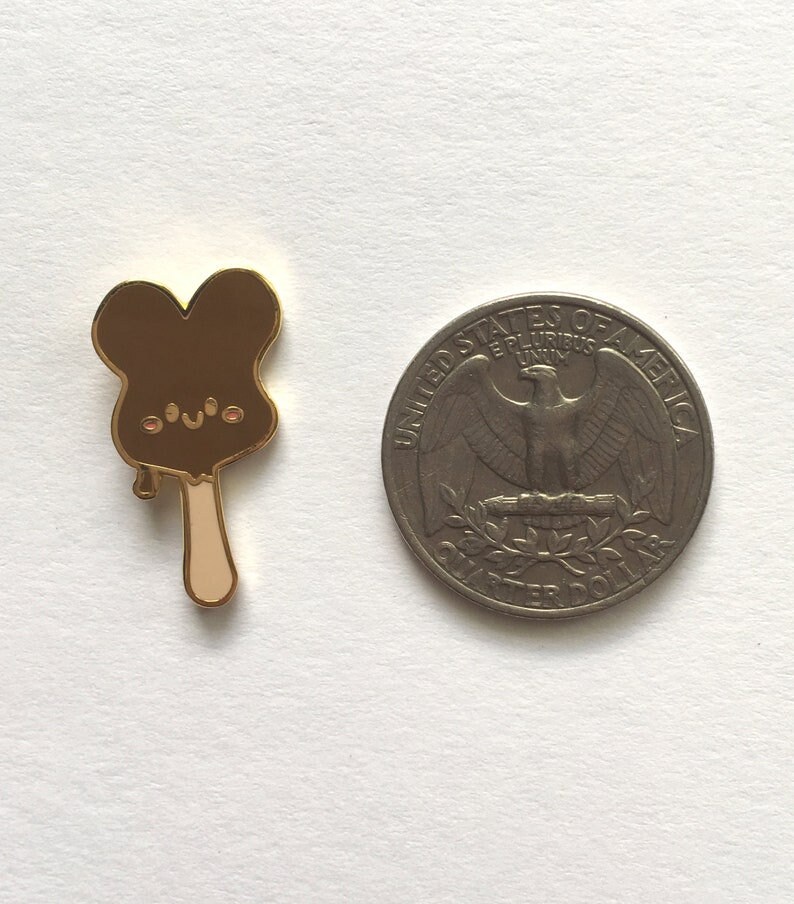 Mickey Bar Ice Cream Enamel Pin, Gold Plated Enamel Pin, Magic Kingdom ...