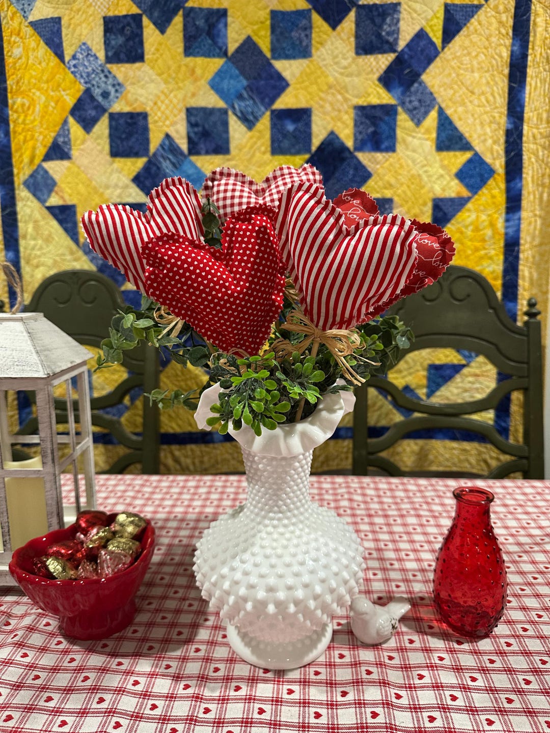 Heart Picks/fabric Heart Picks/ Plant, Vase, Wreath Picks/farmhouse ...