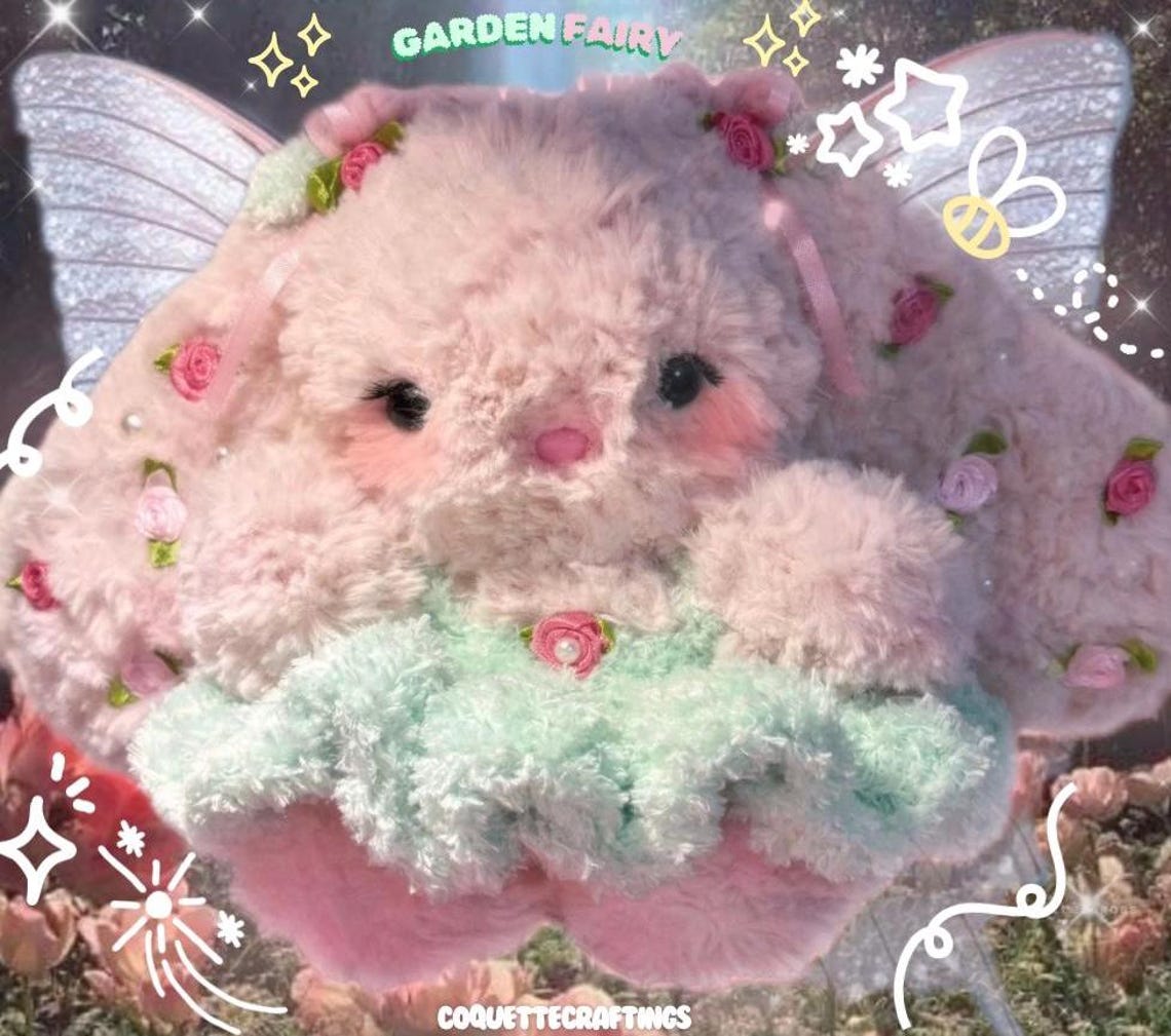 Garden Fairy Bunny Plushie 3 Crochet Plushie Cute Stuffie Handmade ...