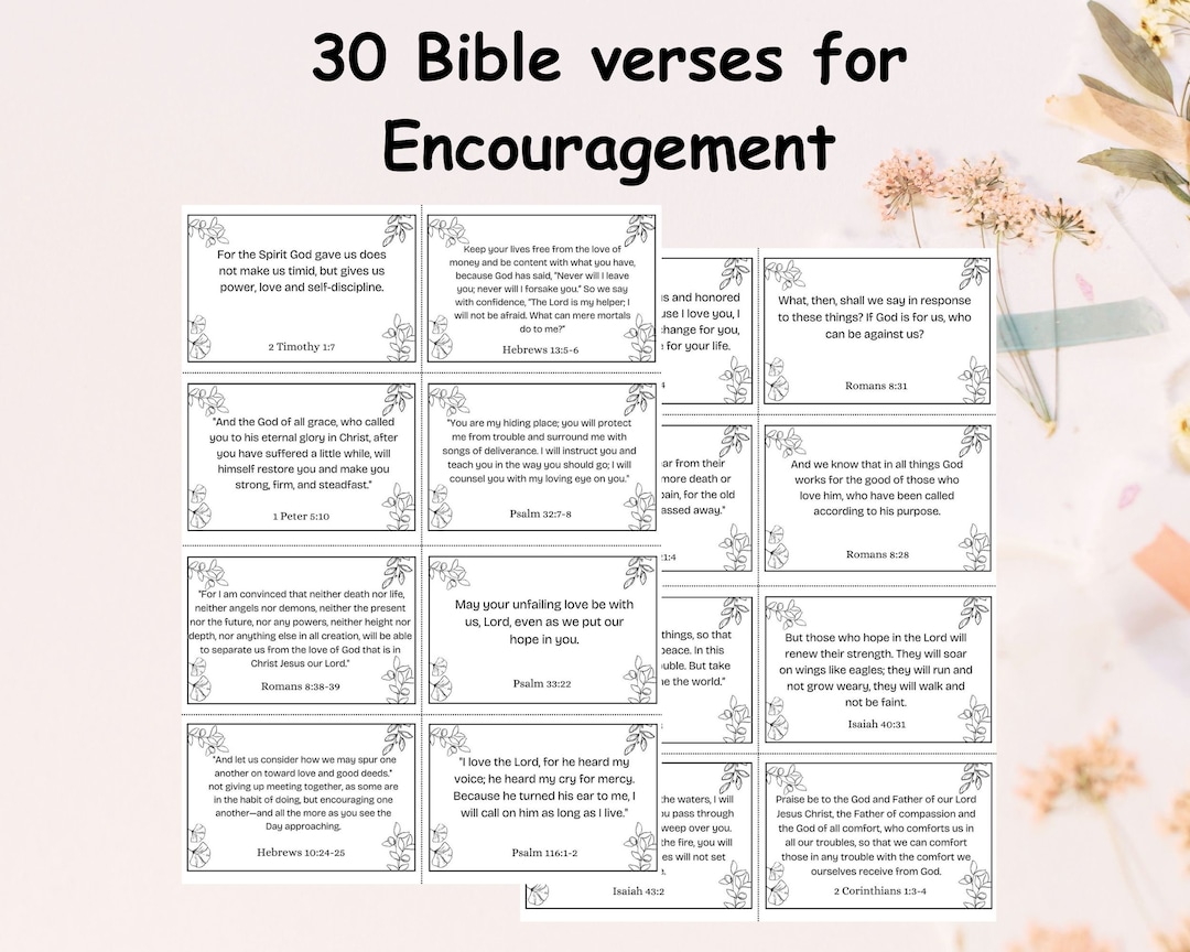 Set of 30 Days Bible Verse Cards Printable and Perfect for Inspiration ...