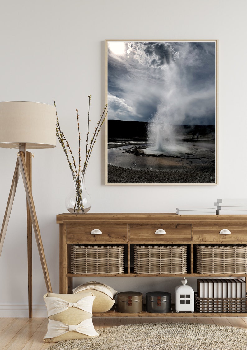 Yellowstone Geyser Photo in Color and Black and White - Etsy