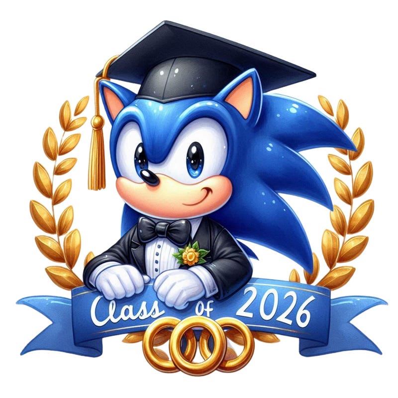 Graduation Sonic Svg - Etsy UK