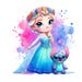 PNG Stitch and Princess Elsa Watercolor Digital Design PNG File for ...