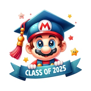 Mario Graduation PNG Image, Clipart Images, Graduation Cartoon Artwork ...
