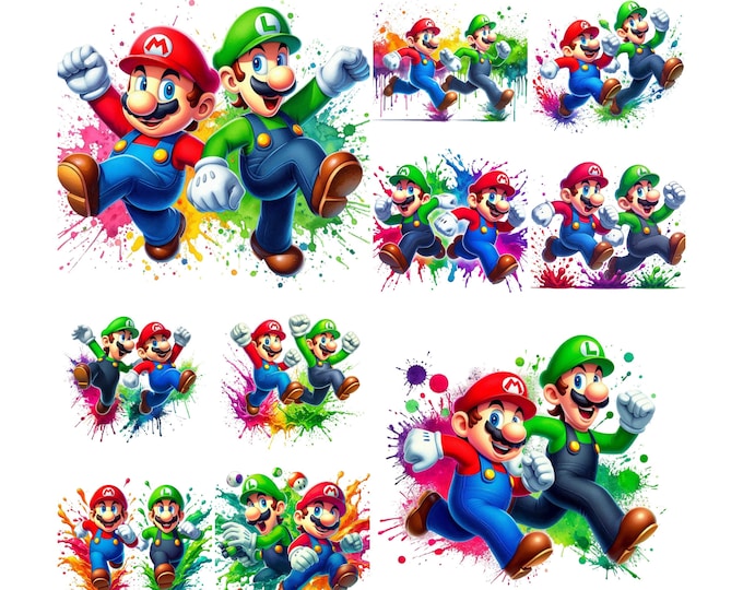 Super Mario Watercolor Splash PNG: Clipart Digital Download - Etsy Canada