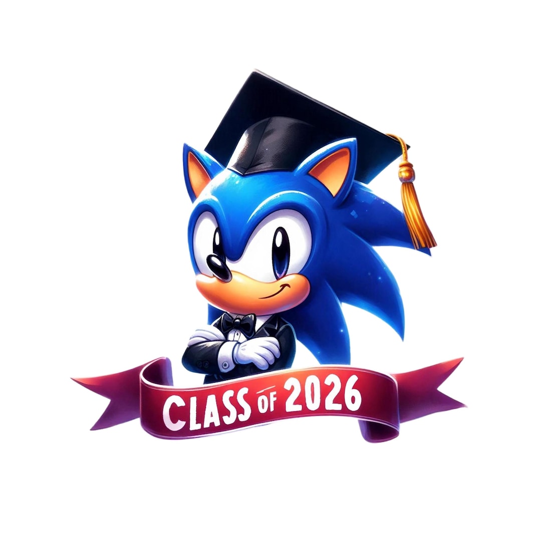 Cute Sonic Graduation PNG, 2026 Grad Clipart, Sonic Sublimation Design ...
