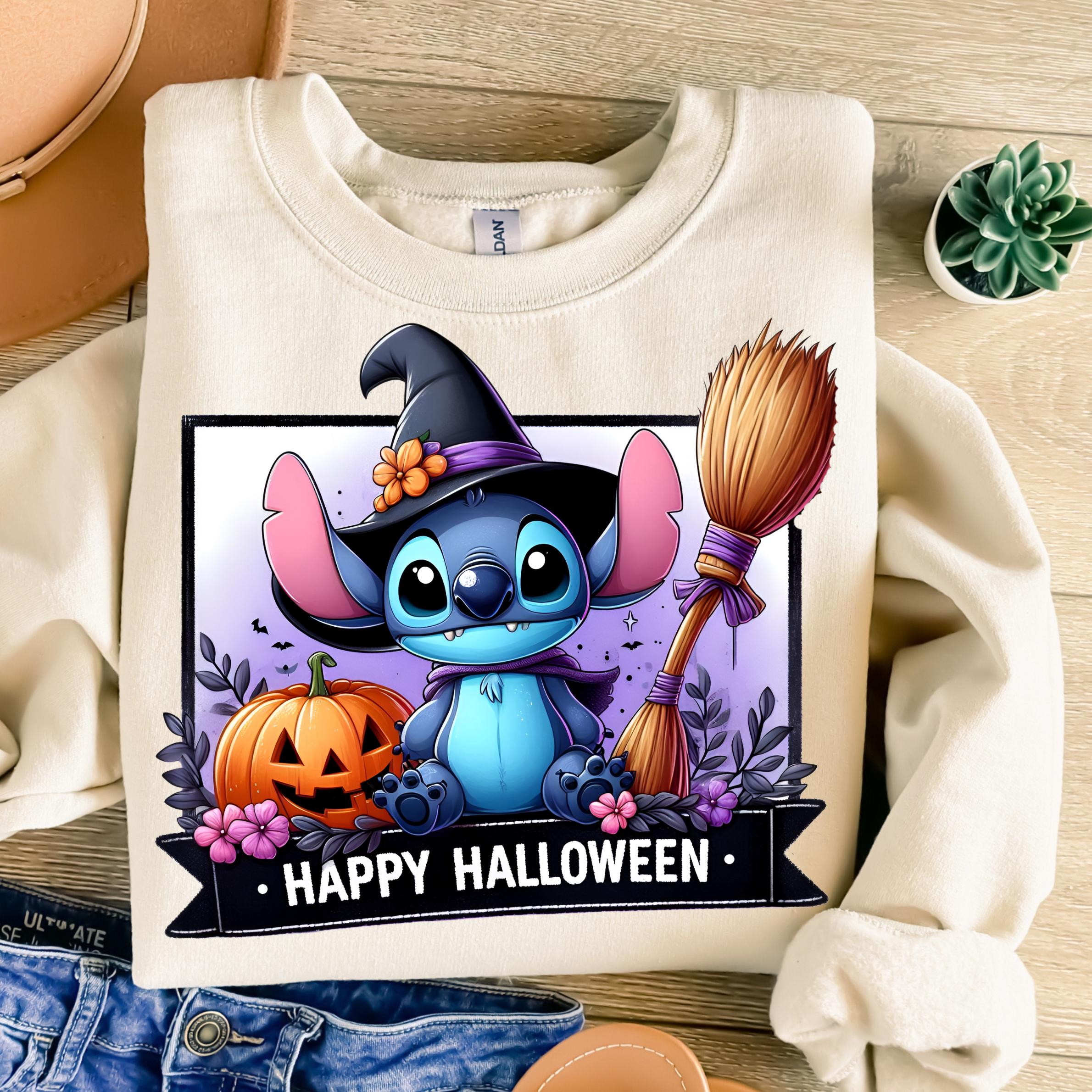 Stitch Png Halloween Watercolor Digital Design PNG File for Sublimation ...