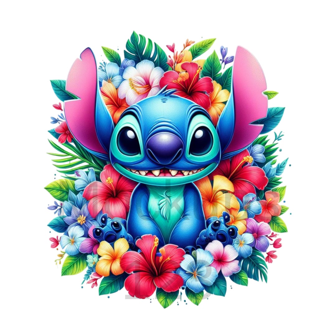 4 PNG Stitch Floarl Splash and Watercolor Digital Design PNG File for ...