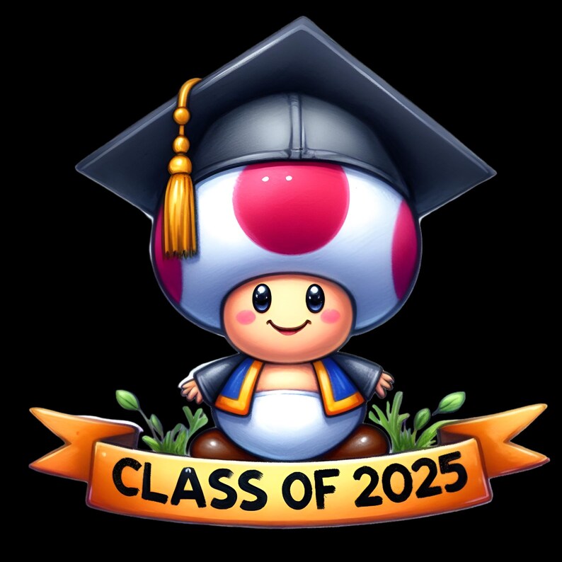 Toad Mario Graduation PNG Image, Clipart Images, Graduation Cartoon ...