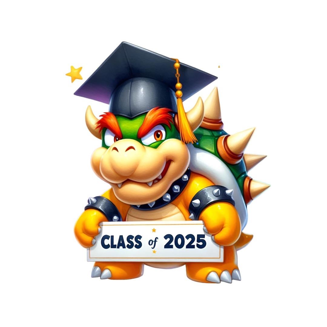 Bowser Mario Graduation PNG Image, Clipart Images, Graduation Cartoon ...