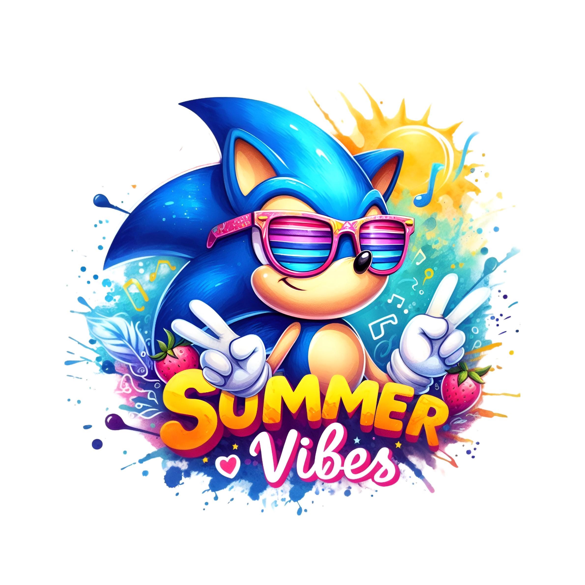 Sonic Summer Vibes PNG, Cute Sonic T-shirt Design,sonic the Hedgehog ...