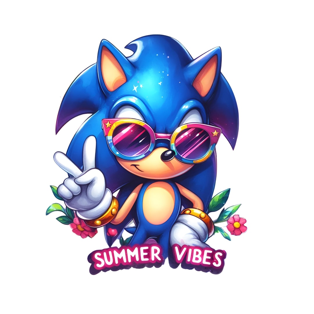 Sonic Summer Vibes PNG, Cute Sonic T-shirt Design,sonic the Hedgehog ...