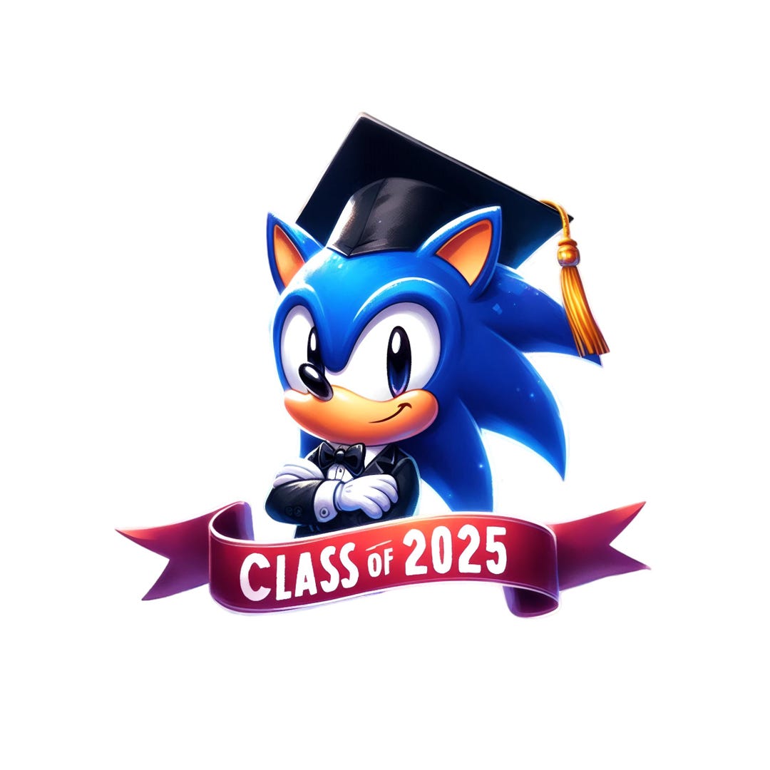 Cute Sonic Graduation PNG, 2025 Grad Clipart, Sonic Sublimation Design ...