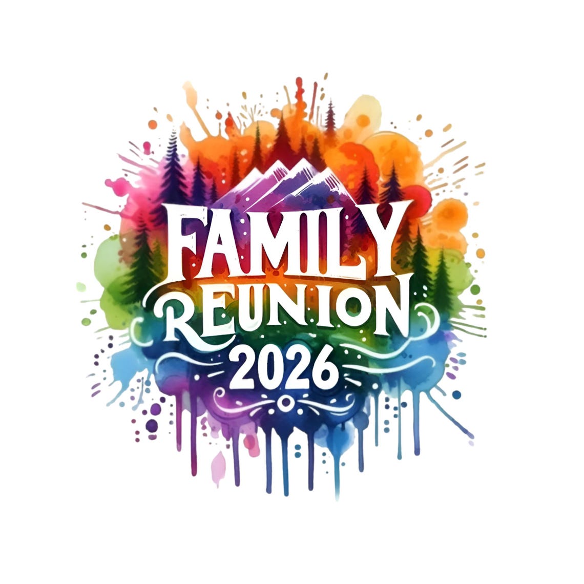 Family Reunion 2026 Png, Sublimation Design, Colorful Neon Png, Making ...