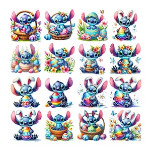 50+ Easter Bunny Stitch PNG Bundle, Cute Easter Sublimation and DTF ...