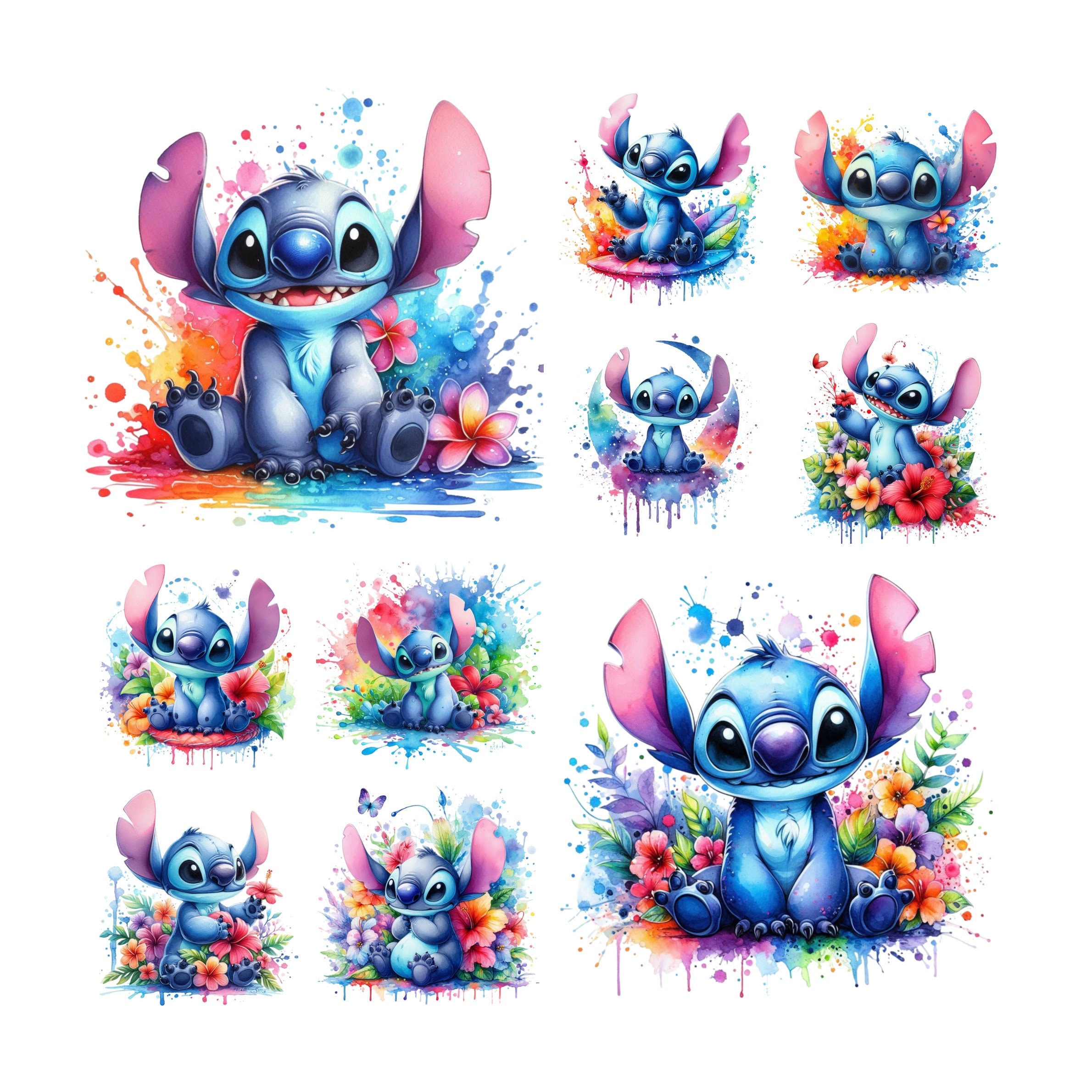 10 PNG Stitch Splash Digital Design PNG File for Sublimation - High ...
