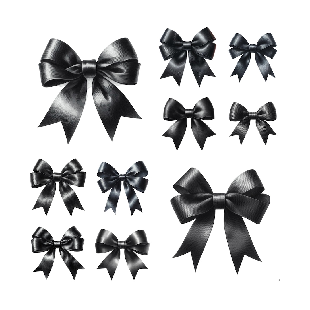 10 Watercolor Black Bows Clipart PNG, Black Watercolor Bows Bundle, Bow Frames Clipart, Pastel ...