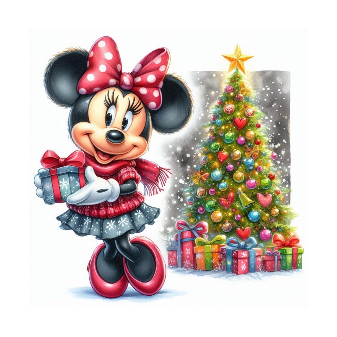Minnie Mouse Christmas Png Digital Design PNG File for Sublimation,high ...