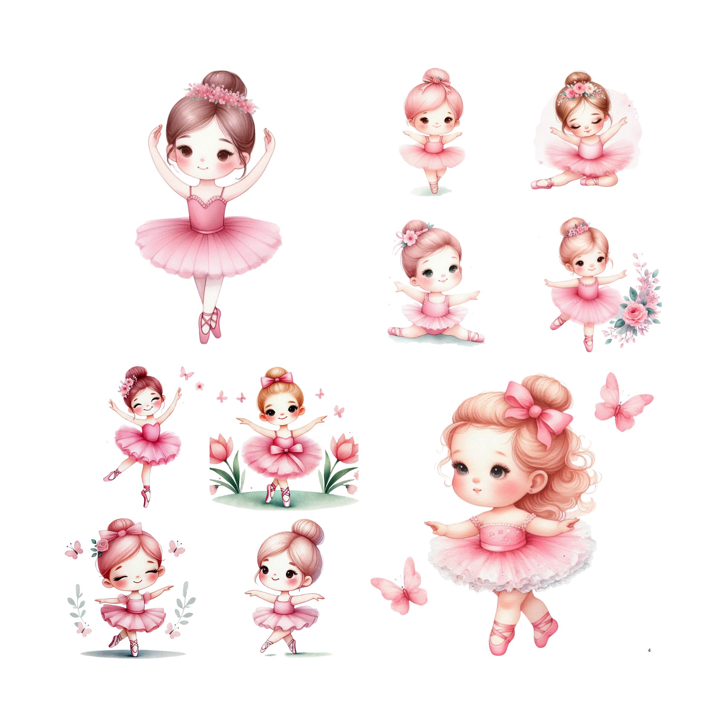 20 PNG, Baby Pink Ballet Dancer Clipart, Ballet Dancer Sublimation ...