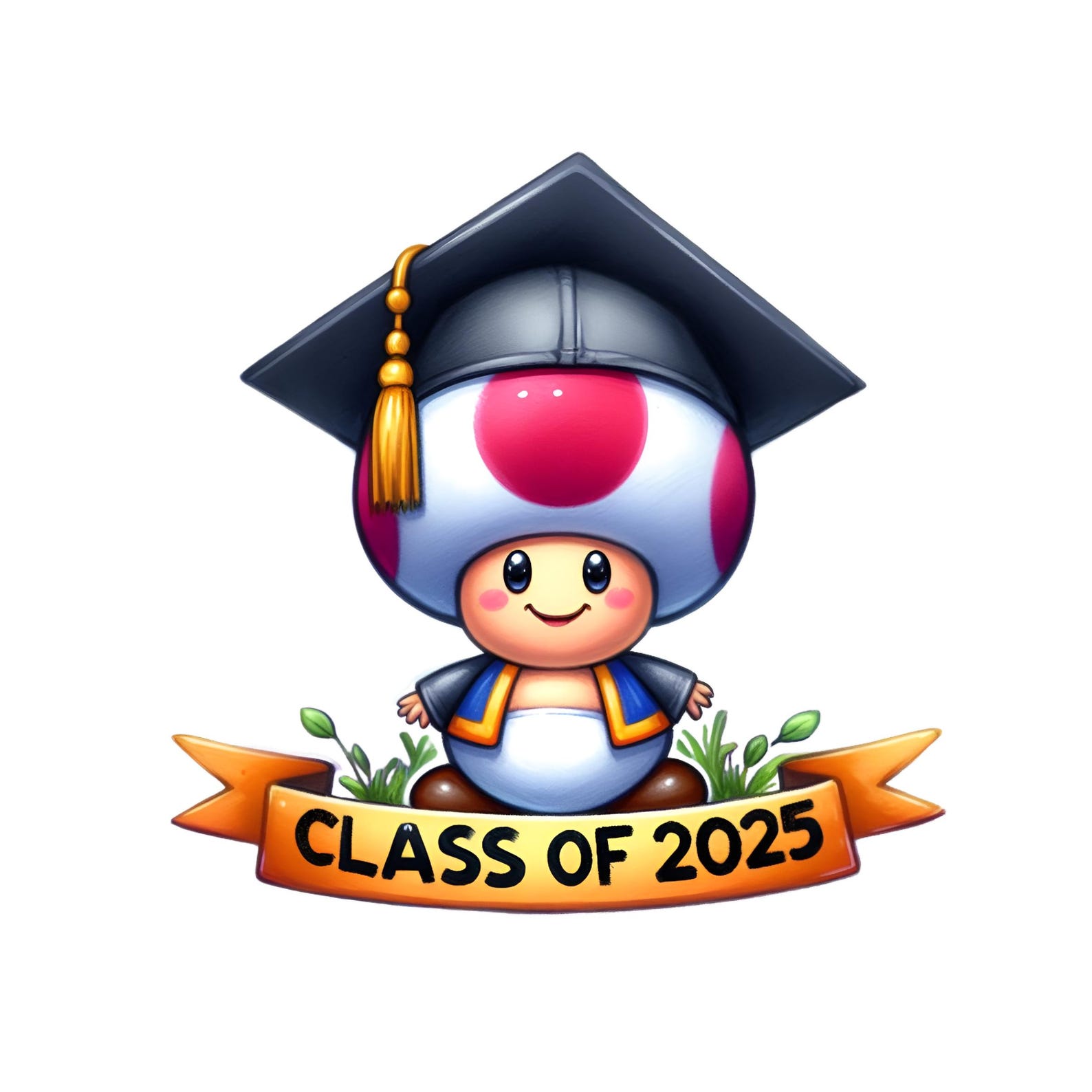 Toad Mario Graduation PNG Image, Clipart Images, Graduation Cartoon ...