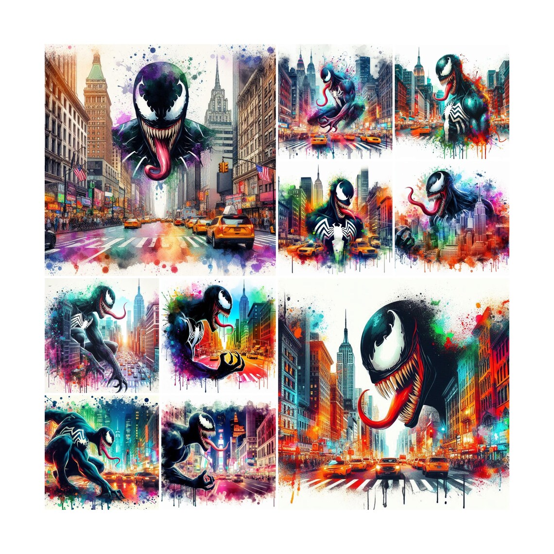 20 PNG Venom Splash and Watercolor Digital Design PNG File for ...