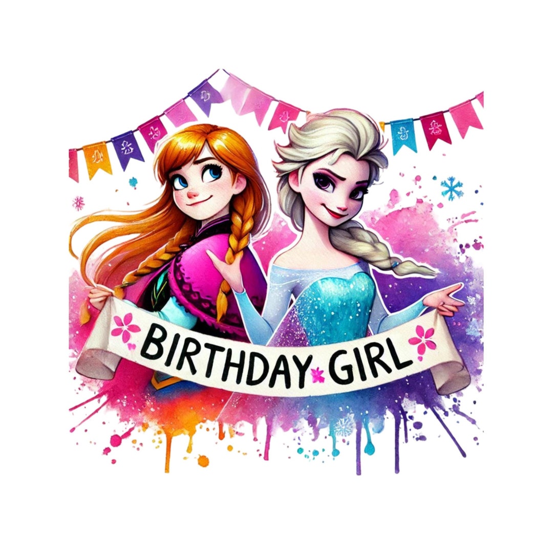 Frozen Birthday PNG, Elsa Birthday Girl, Iron on Image for DTF ...
