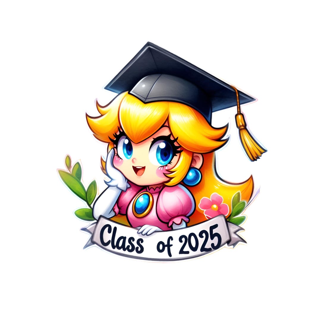 Princess Peach Graduation PNG Image, Clipart Images, Graduation Cartoon ...
