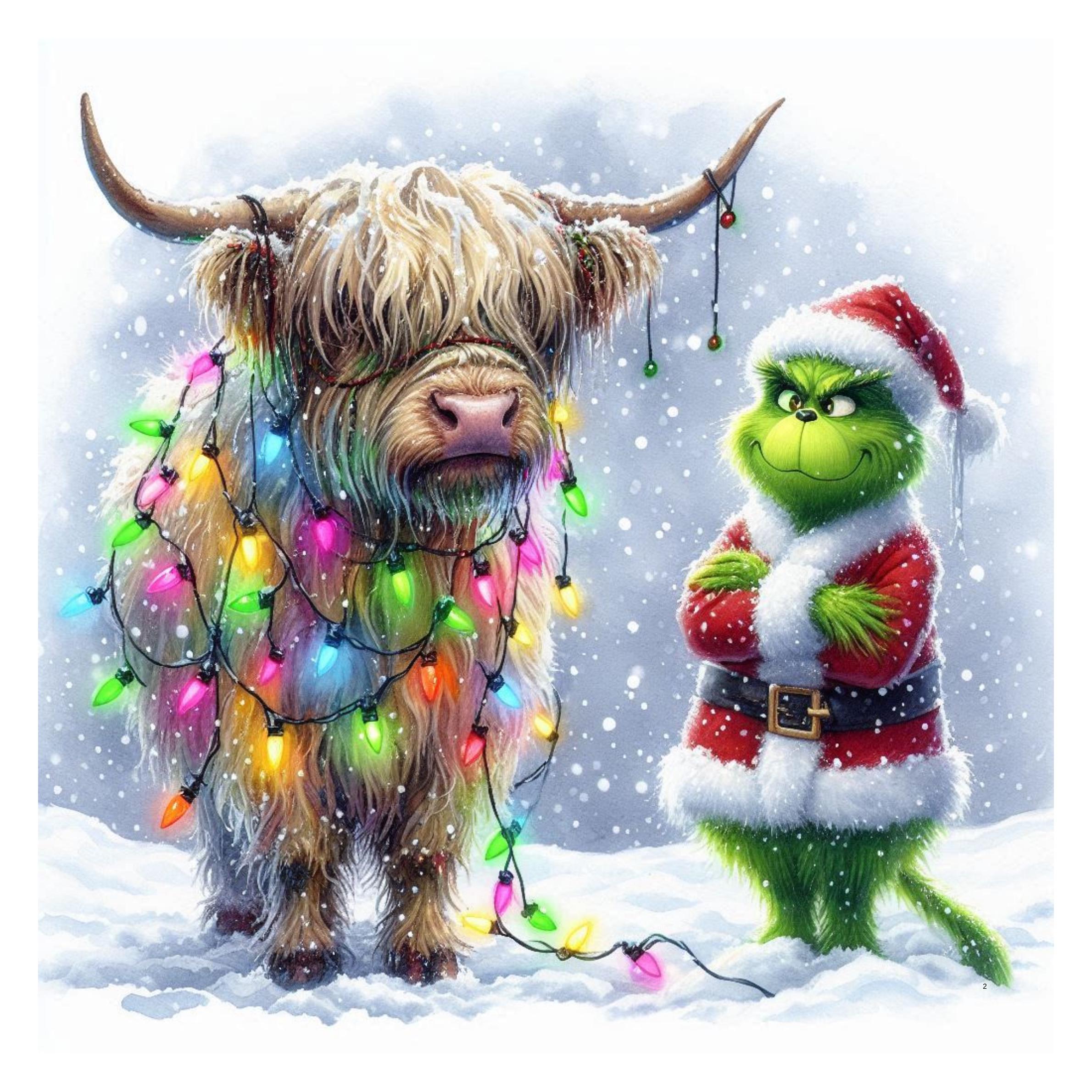 10 Grinch and Christmas Highland Cow Clipart Png, Christmas Png ...