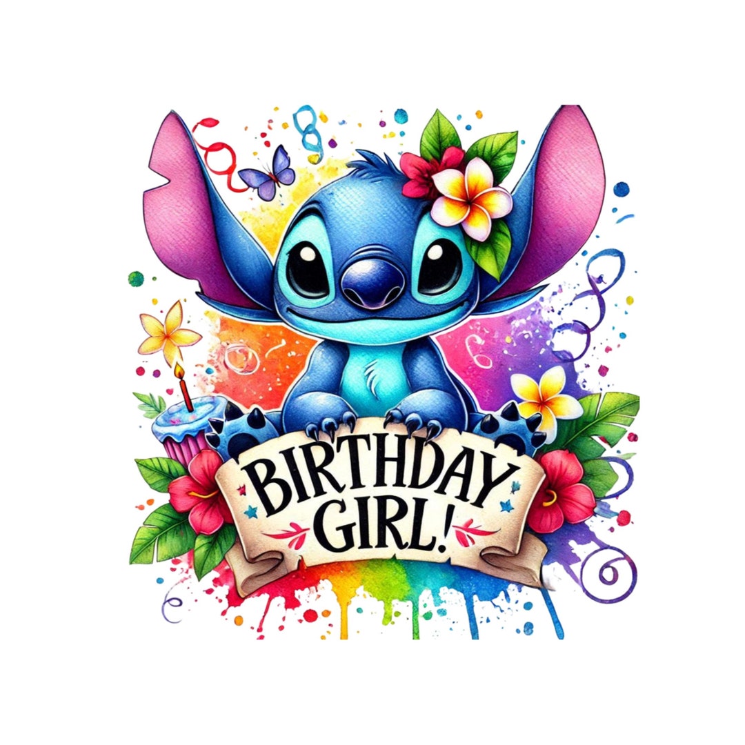 Stitch Birthday Girl Png,set of High Quality Images Ready to Print ...