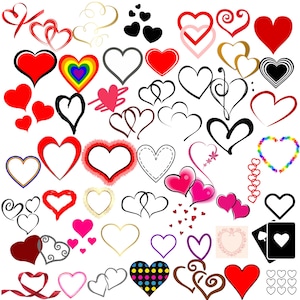 70 Heart Bundle Cut File, Heart Cut Files,digital Download,heart Clip ...