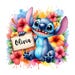 Name Personlisation Stitch Splash and Watercolor Digital Design PNG ...