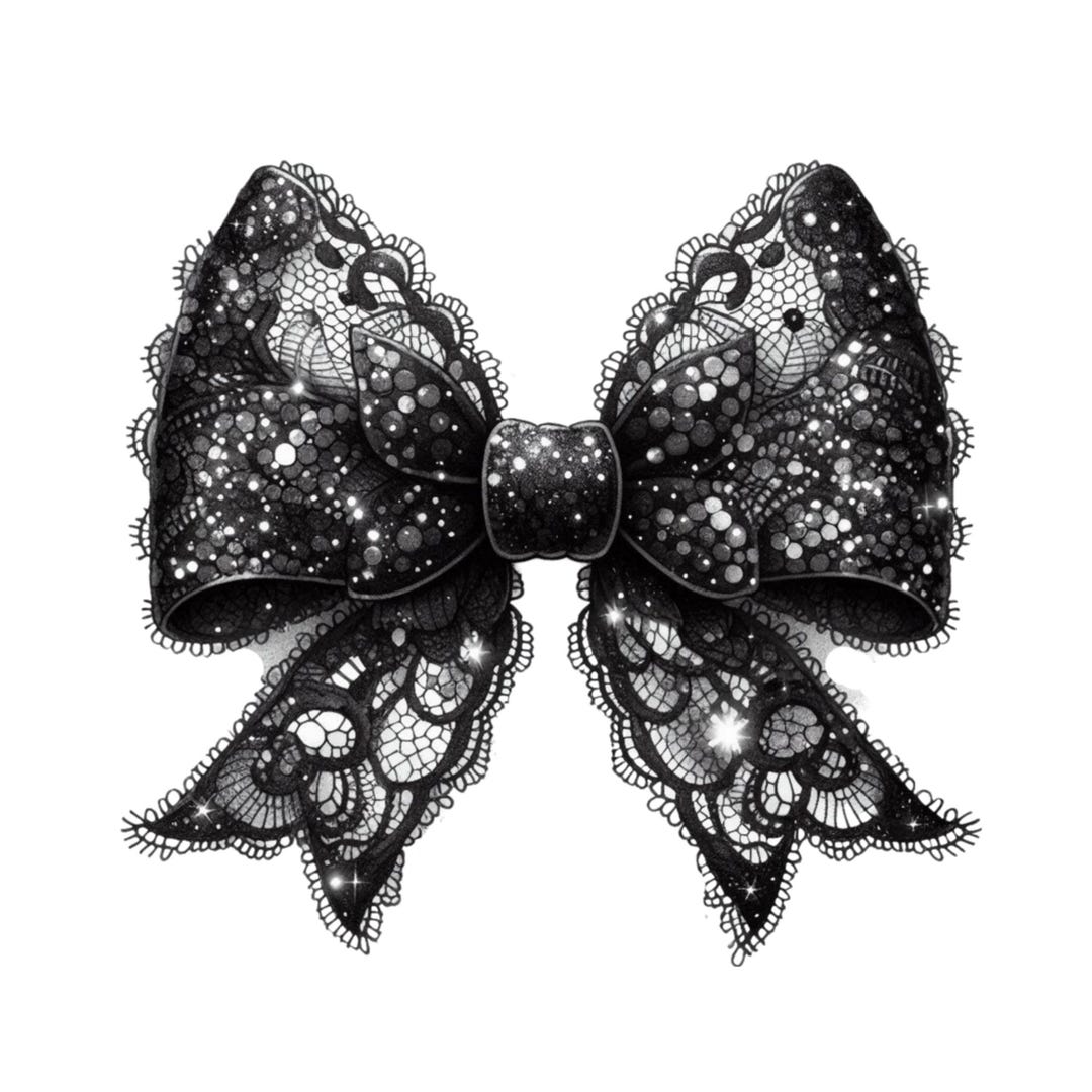 Black Lace Bow Dark Coquette PNG, Coquette Bows, Crochet Ribbon ...
