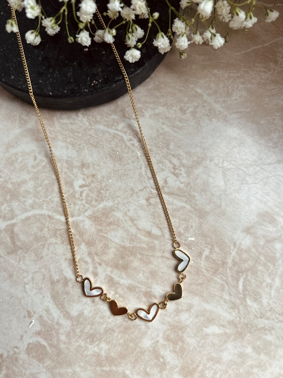 Heart Necklace 18k Gold Plating Stainless Steel Minimalist Necklace - Etsy