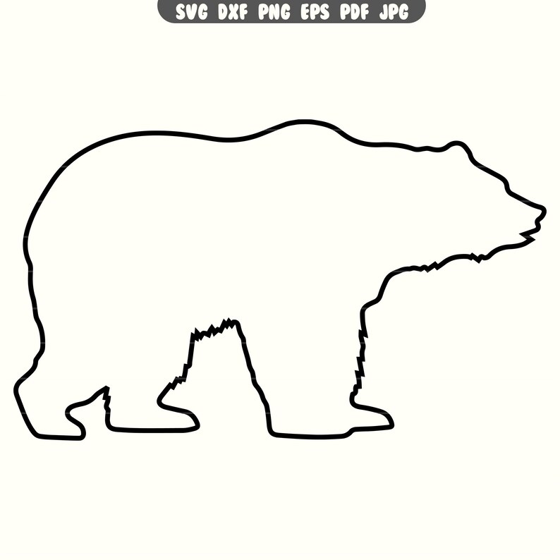 Bear Outline SVG, Bear DXF, Bear PNG, Bear Clipart, Bear Cut File ...