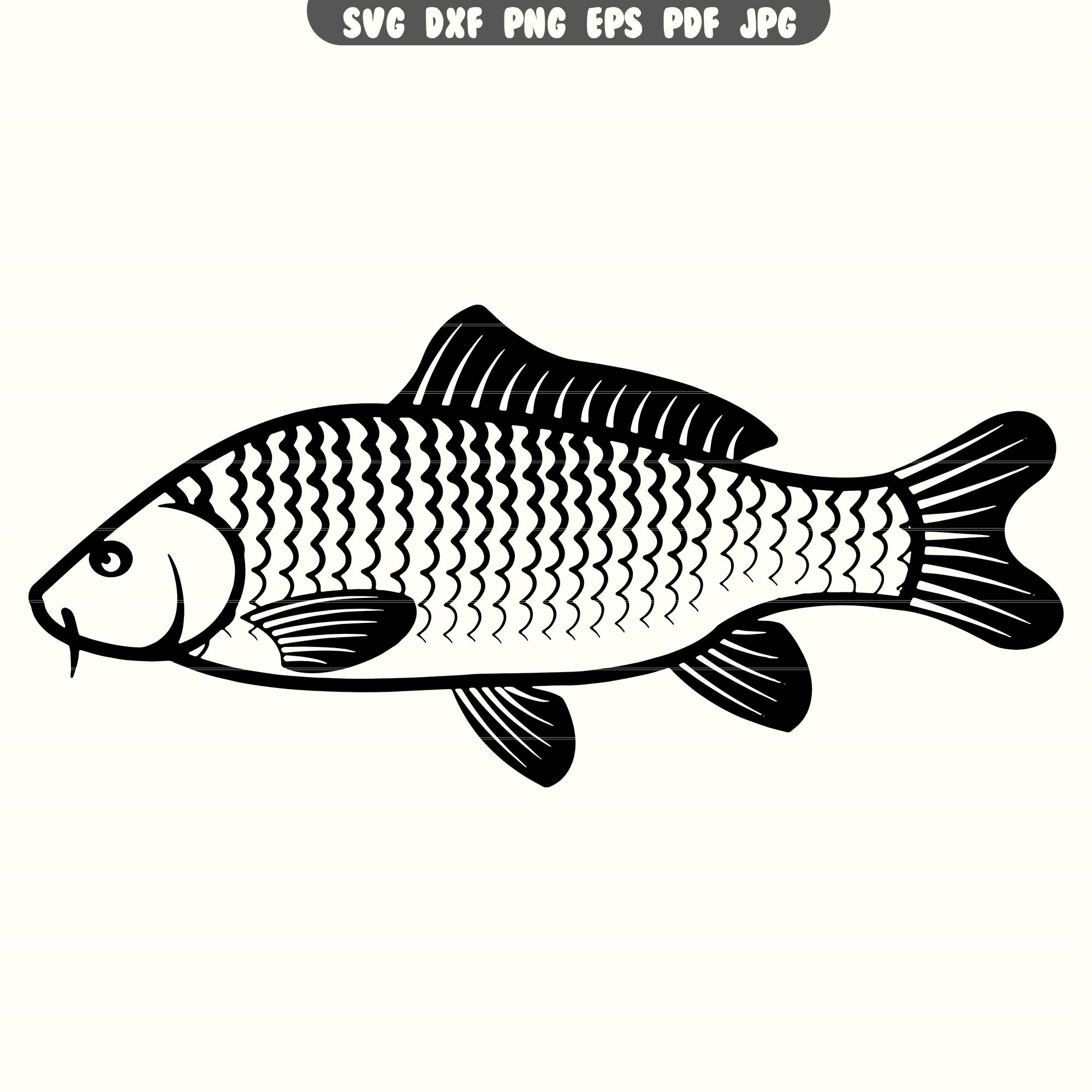 Carp SVG, Carp DXF, Carp PNG, Carp Clipart, Carp Cut File Instant ...