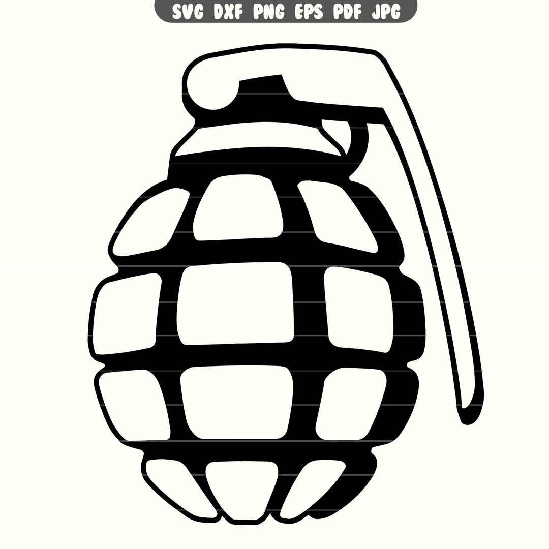 Grenade SVG, Grenade DXF, Grenade PNG, Grenade Clipart, Grenade Cut ...