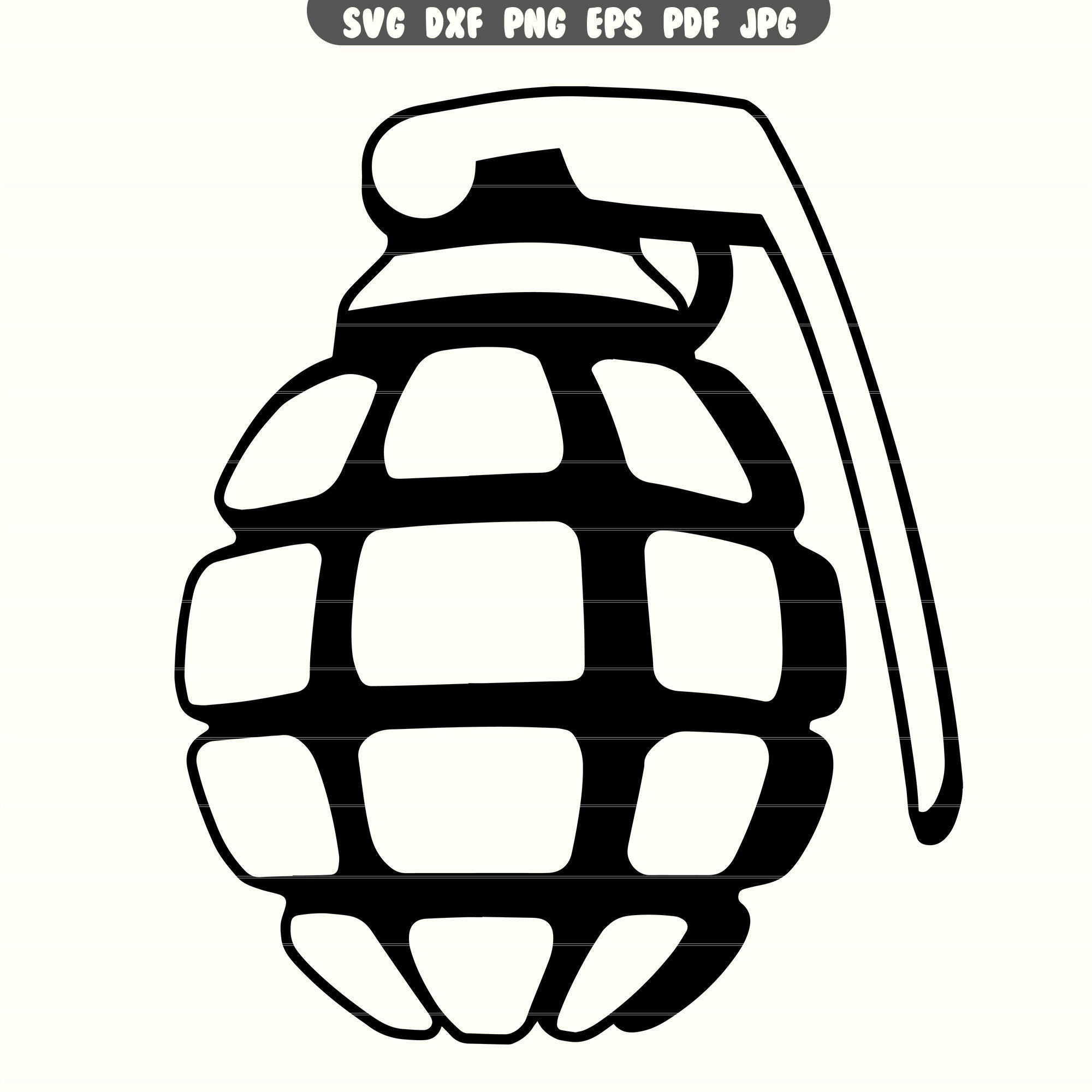 Grenade SVG, Grenade DXF, Grenade PNG, Grenade Clipart, Grenade Cut ...