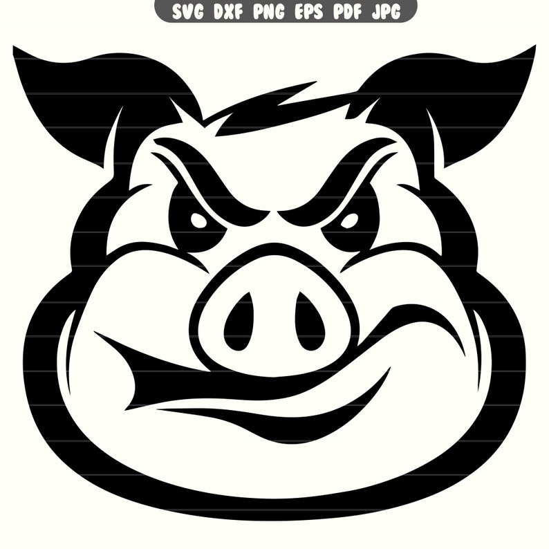 Pig Face SVG, Pig Face DXF, Pig Face PNG, Pig Face Clipart, Pig Face ...