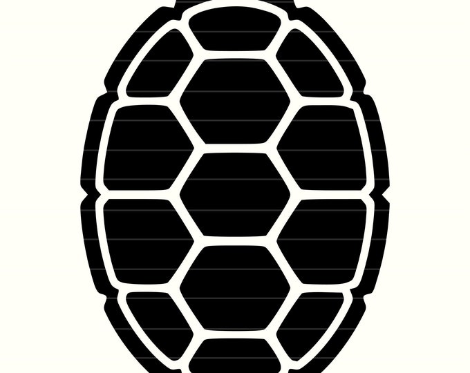 Turtle Shell Vector Clipart Set / Outline & Stamp Drawing Illustrations ...