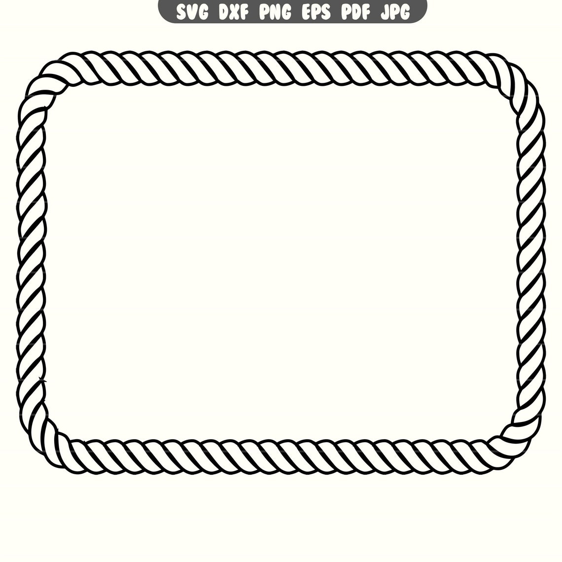 Rope Frame SVG Rope Frame DXF Rope Frame PNG Embrace Nautical Elegance ...