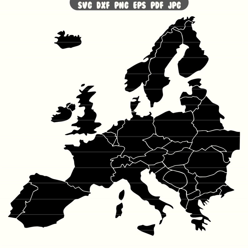 Map of Europe SVG, Map of Europe DXF, Map of Europe PNG, Map of Europe ...