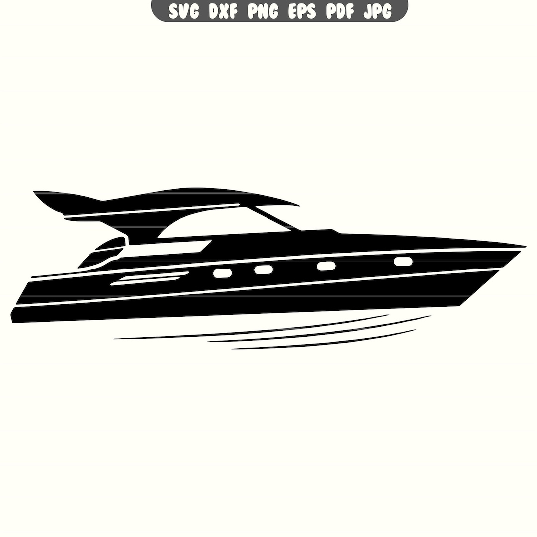 High-speed Boat SVG, High-speed Boat DXF, High-speed Boat PNG, High ...