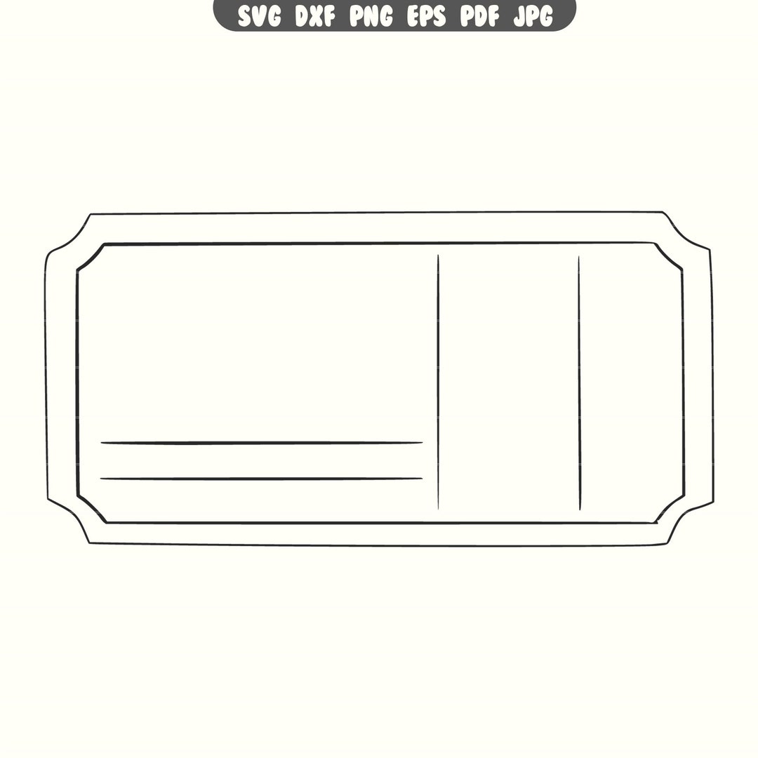 Ticket SVG, Ticket DXF, Ticket PNG, Ticket Clipart, Ticket Cut File ...