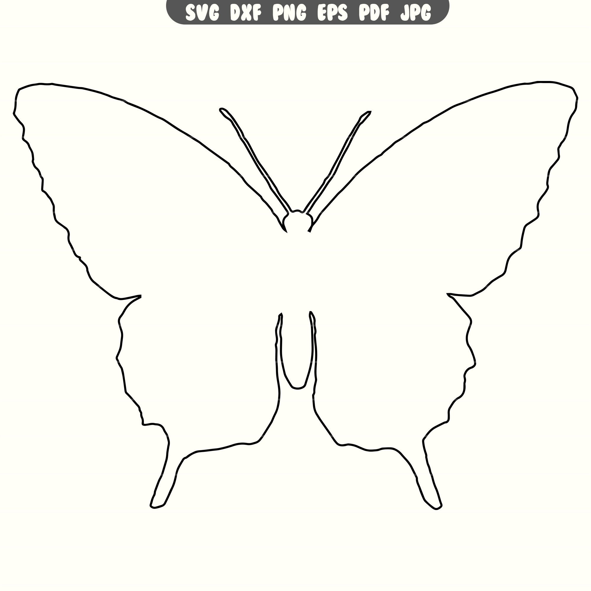 Butterfly Outline SVG DXF PNG Elegant and Simple Insect Silhouette ...