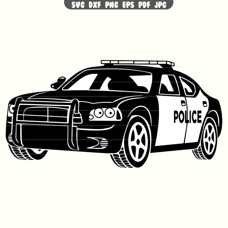 Police Car SVG, Police Car DXF, Police Car PNG, Police Car Clipart ...