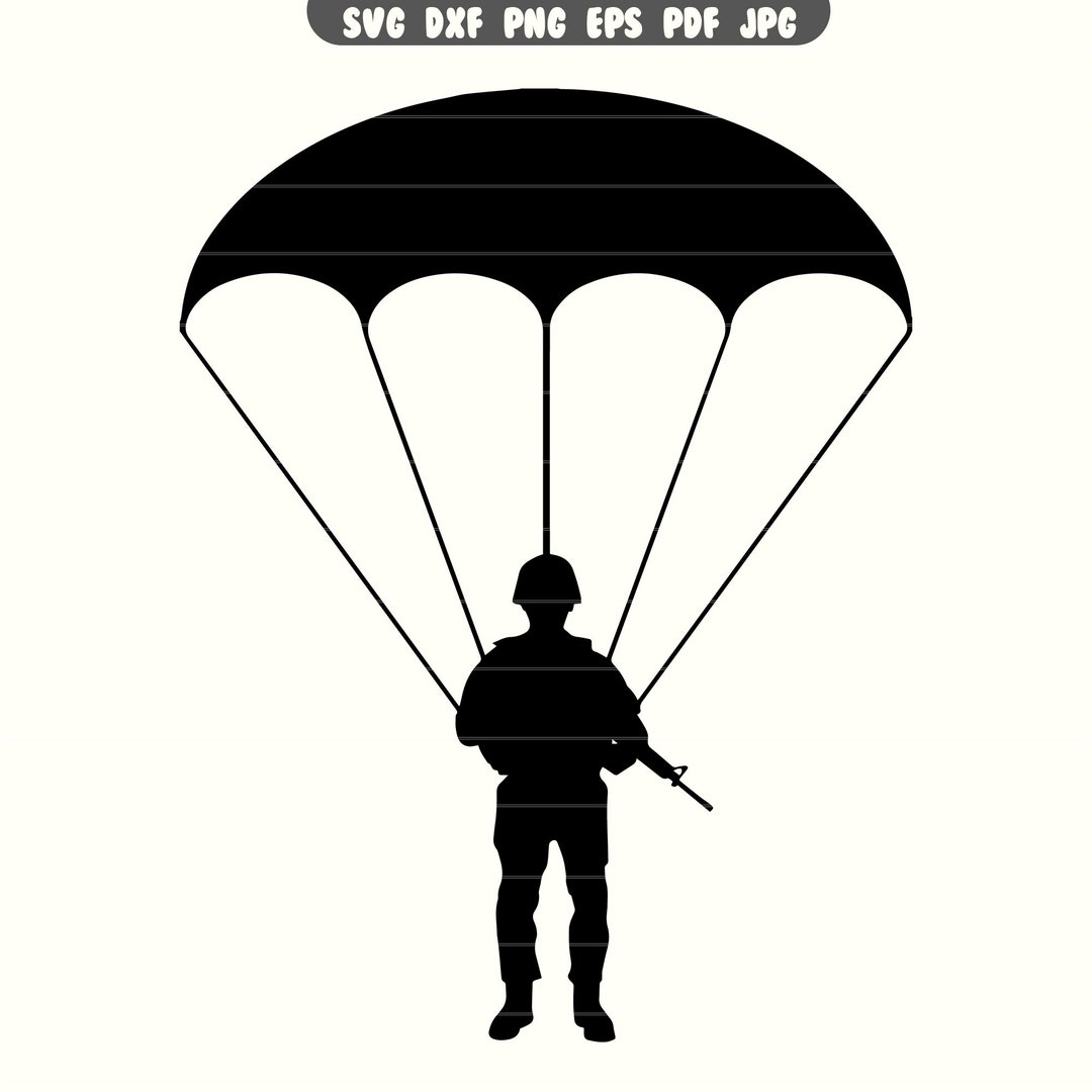 Paratrooper SVG, Paratrooper DXF, Paratrooper PNG, Paratrooper Clipart ...